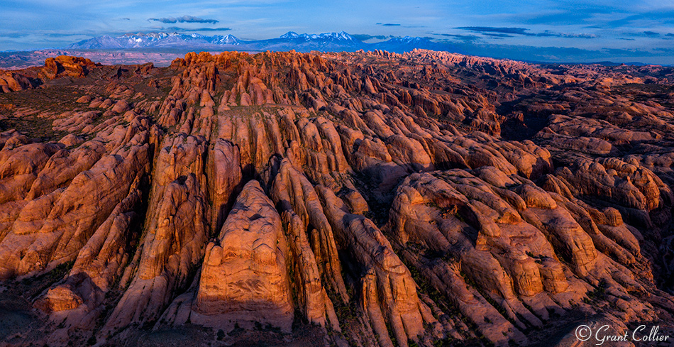 Behind the Rocks Aerial Photograph, La Sal Mountains, Utah.