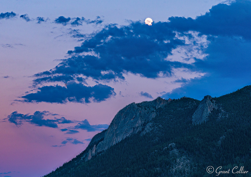 Moon Rising Over Deer Mountain in Rocky Mountain Natioanl Park